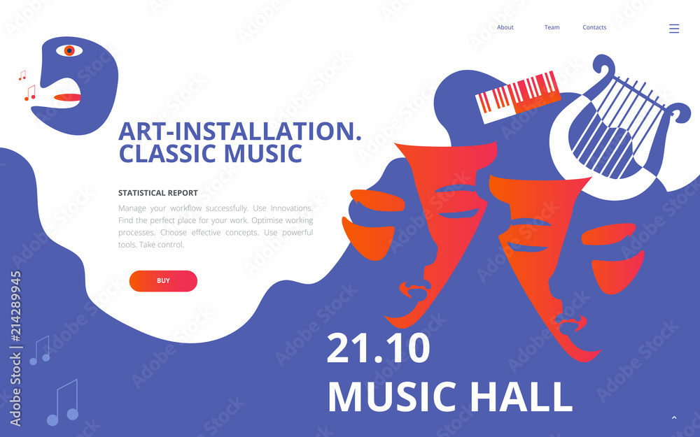 Vector illustration for classical music concert hall or musician ...