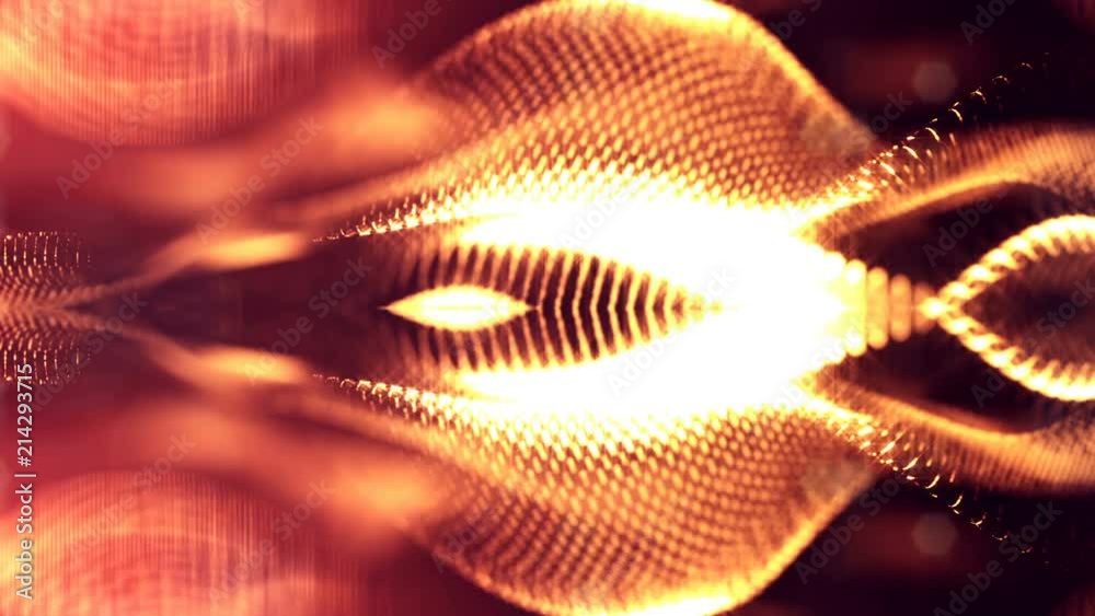 4k seamless 3d animation as sci-fi background with glow particles and ...