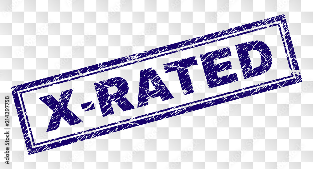 X-RATED stamp seal print with rubber print style and double framed ...