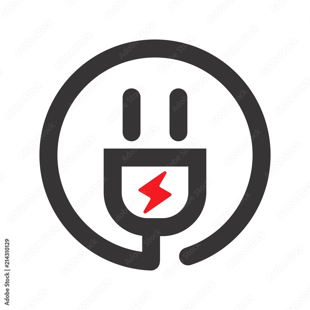 Electric logo. Power icon. Plug in symbol. Vector eps 08. Stock Vector ...