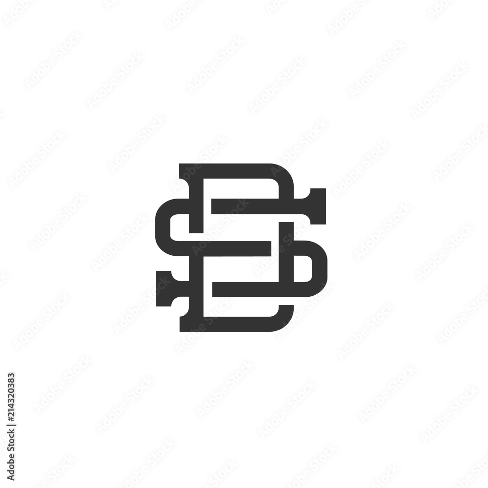 Initial letter DS, SD logo vector in isolated white background Stock ...