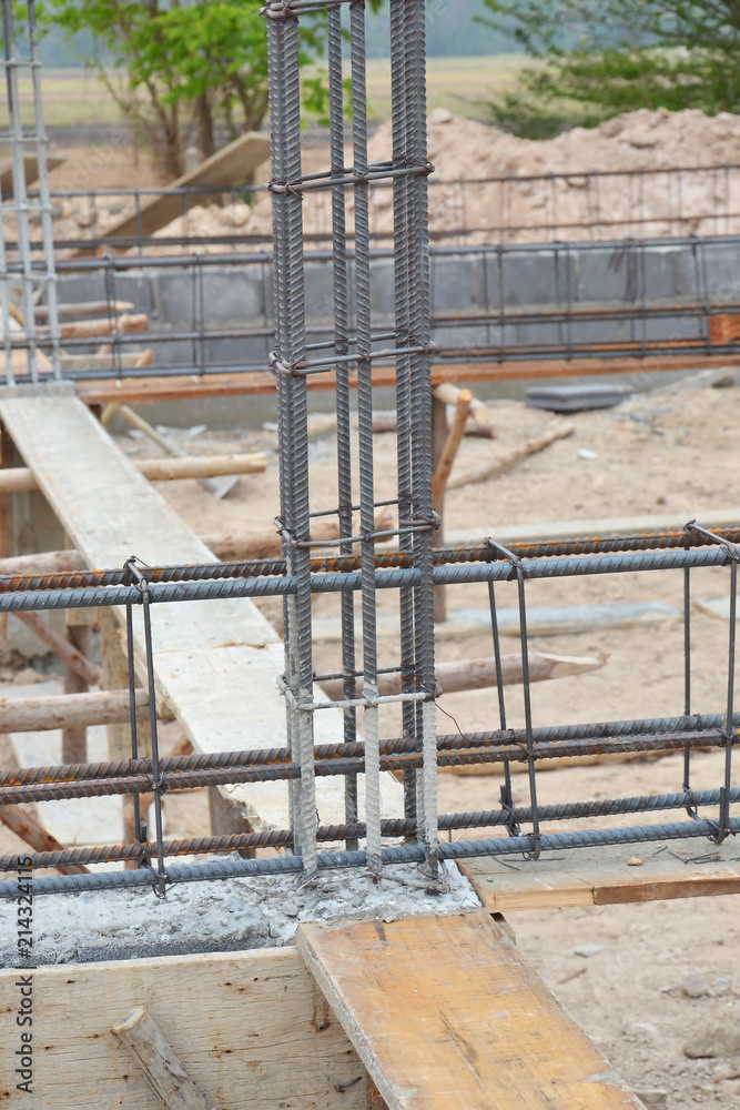 rebar and formwork for beam and column Stock Photo | Adobe Stock