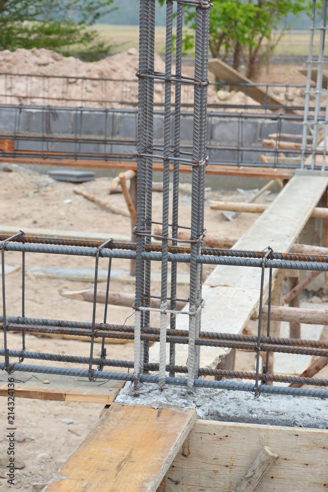 rebar and formwork for beam and column Stock Photo | Adobe Stock