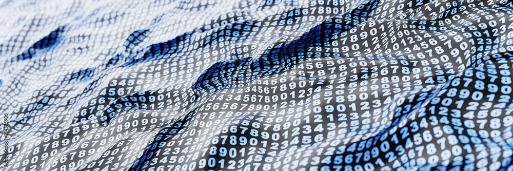 Infinite random numbers 3d rendering, original background, technology ...