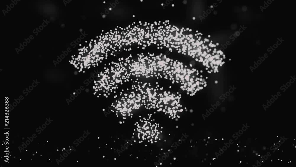Wireless network icon. Wi-Fi symbol. Animation of wifi element in 4K on ...
