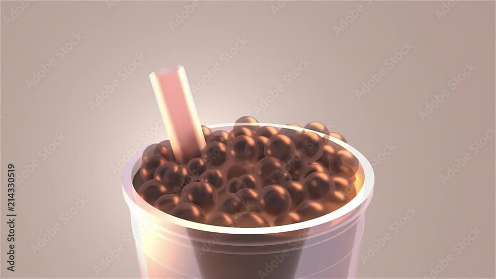 3DCG bubble tea animation. (Looped) Stock Video | Adobe Stock