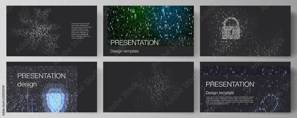 The minimalistic abstract vector layout of the presentation slides ...