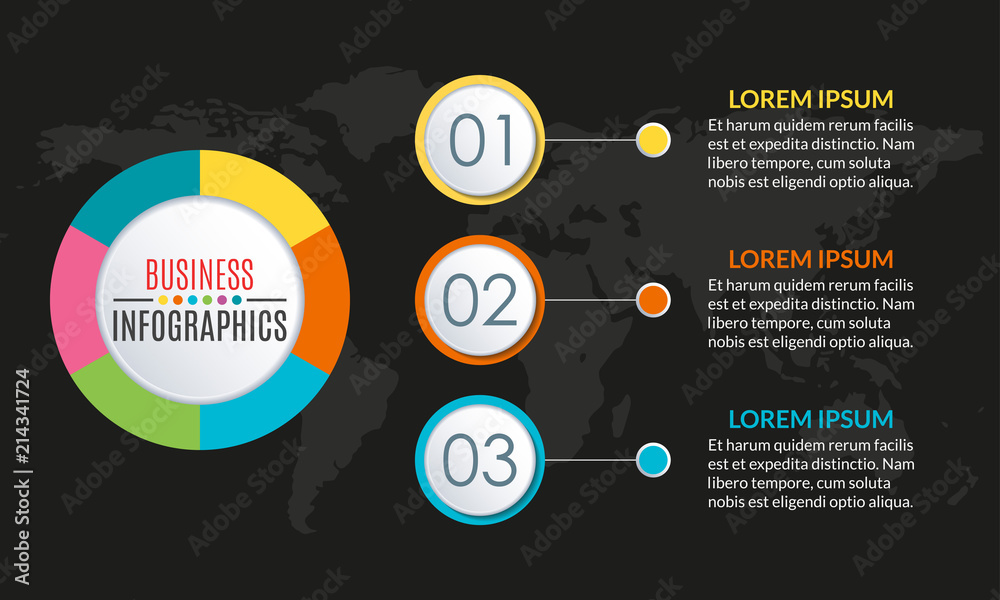 3 steps infographic design. Template for diagram, graph and chart ...