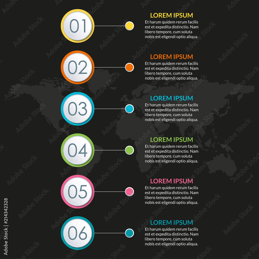 6 steps infographic design. Template for diagram, graph and chart ...