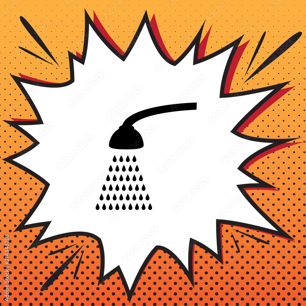 Shower simple sign. Vector. Comics style icon on pop-art backgro Stock ...