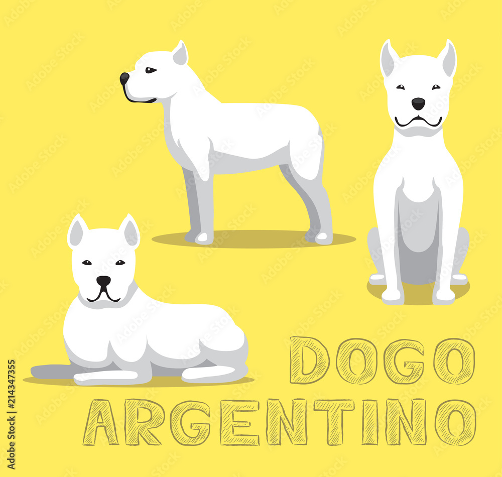 Dog Dogo Argentino Cartoon Vector Illustration Stock Vector | Adobe Stock