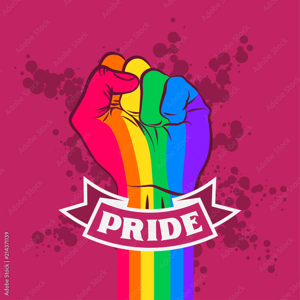 Vintage lgbt propaganda lettering quote with hand Stock Vector | Adobe ...