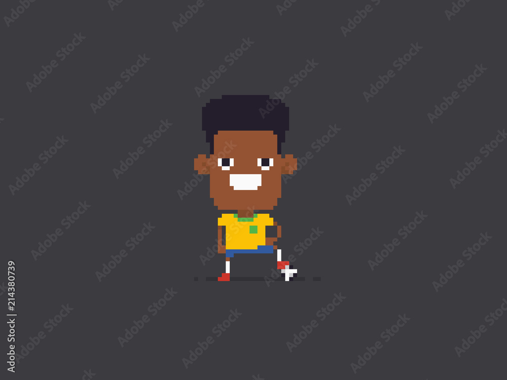 Pixel Art Soccer Player Stock Vector | Adobe Stock