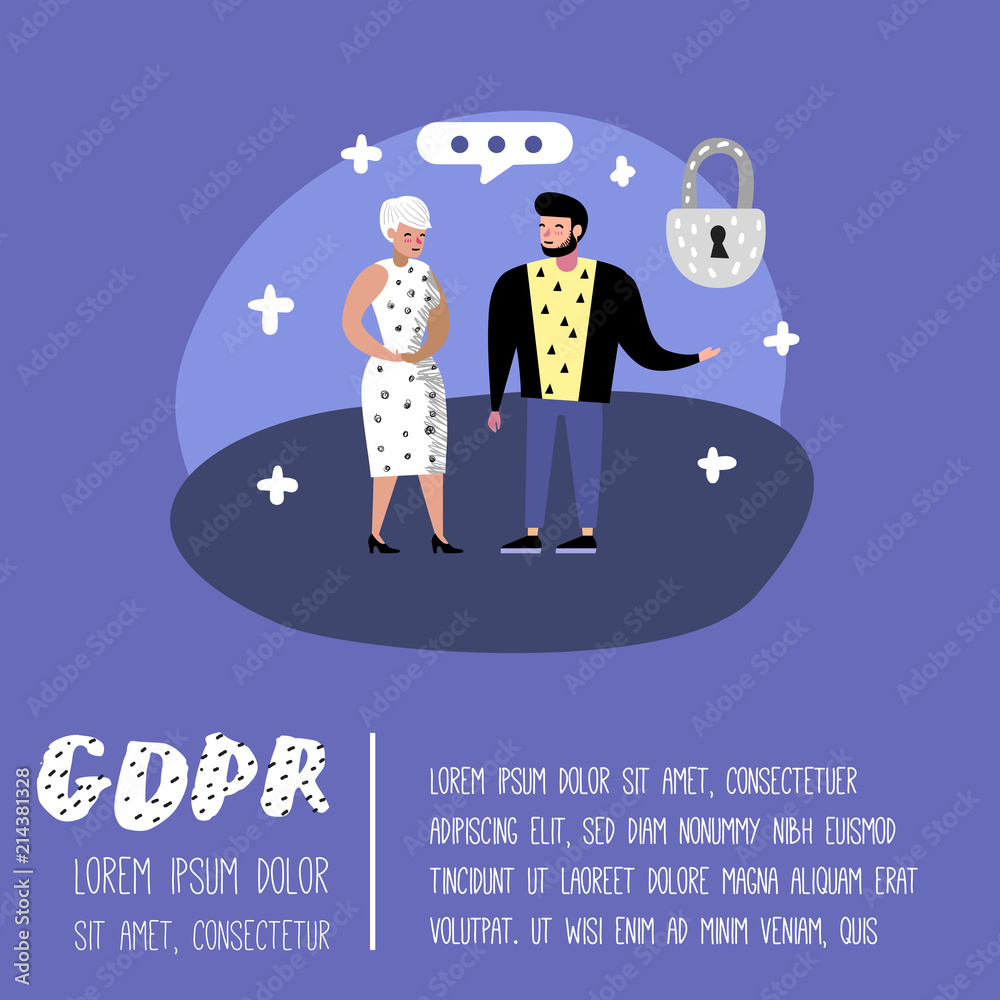 General Data Protection Regulation Concept with Characters for Poster ...