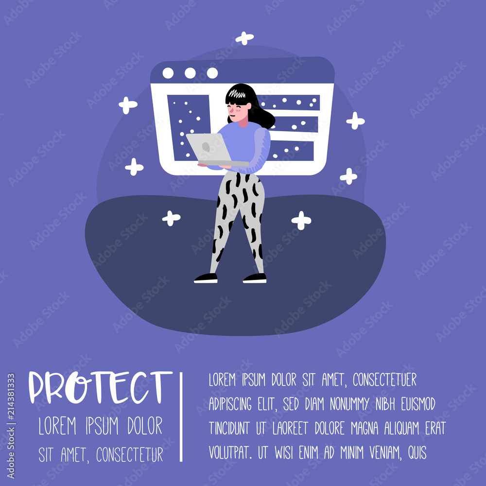 General Data Protection Regulation Concept with Characters for Poster ...