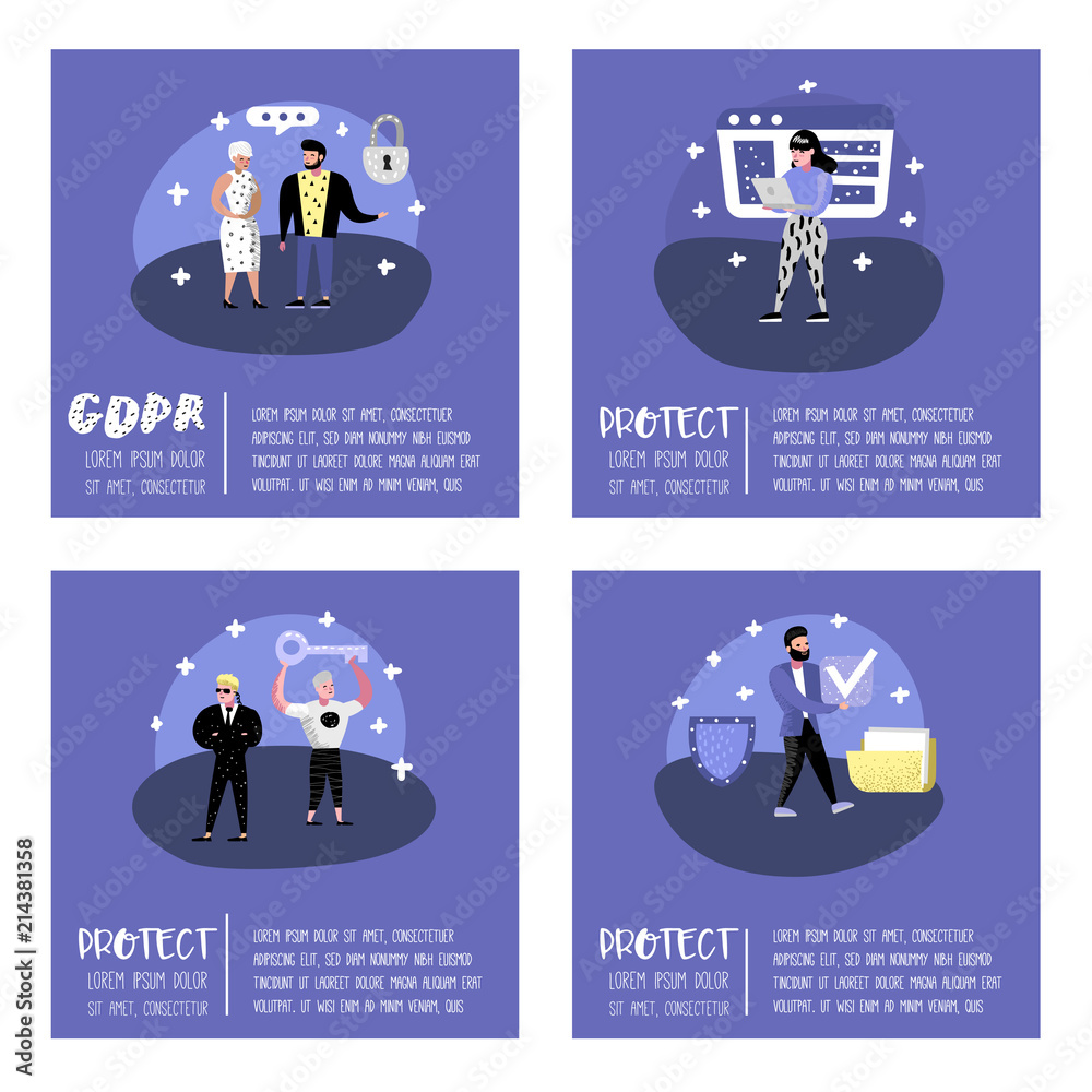 General Data Protection Regulation Concept with Characters for Poster ...