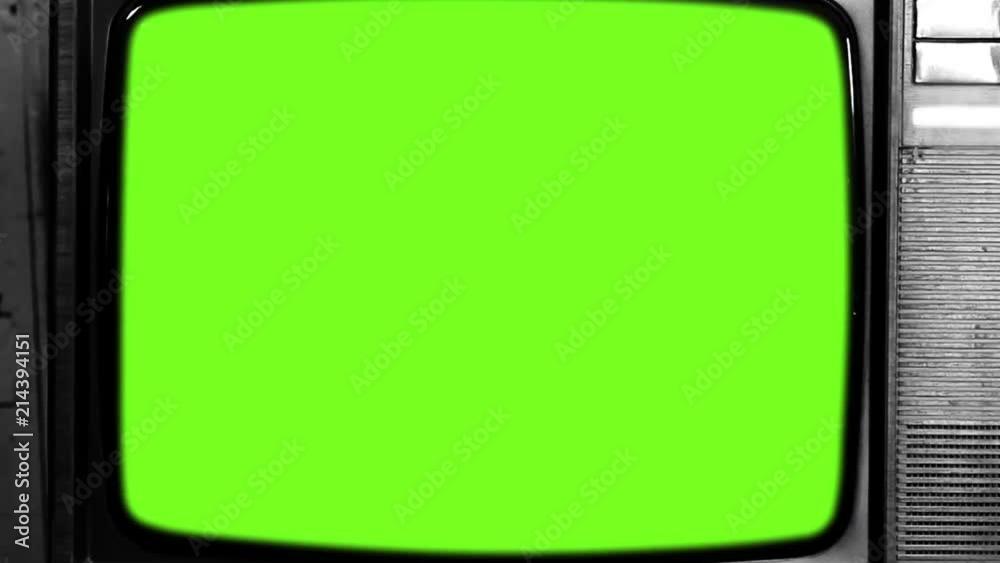 80s Television Green Screen. Black And White. Zoom In. You can replace ...