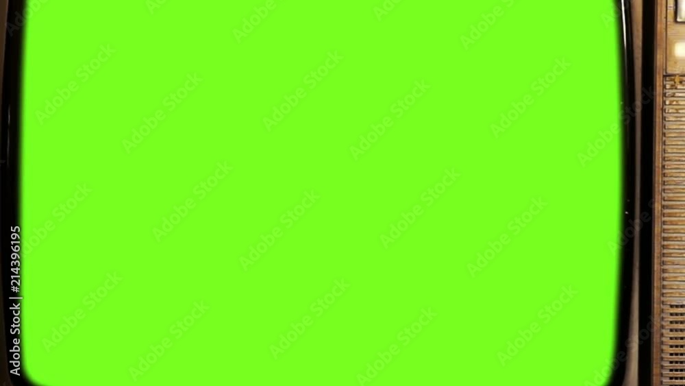 80s Television with Green Screen. Zoom In Fast. You can replace green ...