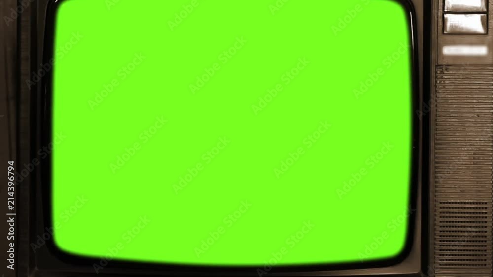 80s Television with Green Screen. Aesthetics of the 80s. Zoom In. Sepia ...