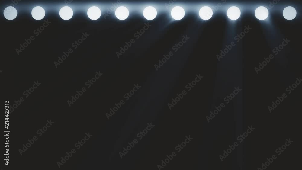 Bright stage lights flashing. Free stage with lights. Stage lighting ...