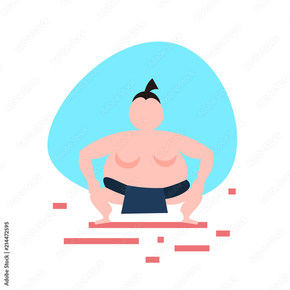 sumo wrestler sitting pose white background male sport man activity ...