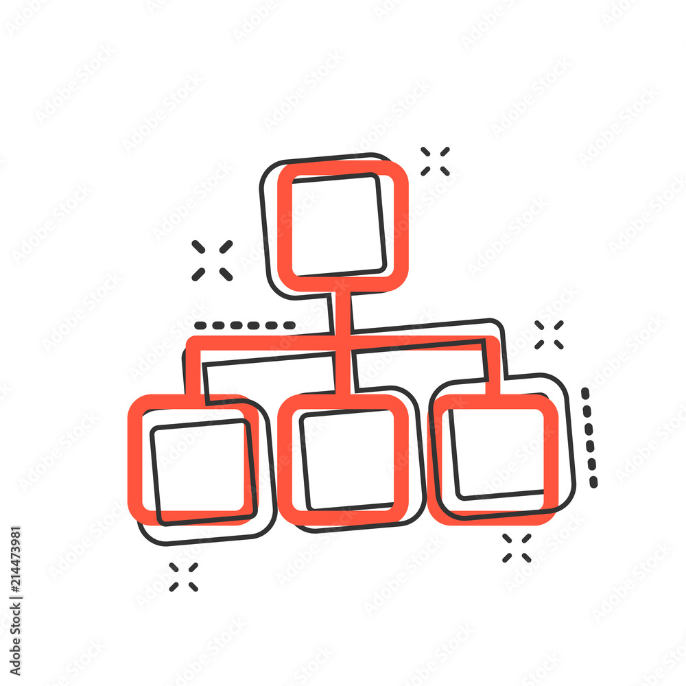 Vector cartoon structure diagram icon in comic style. Chart ...