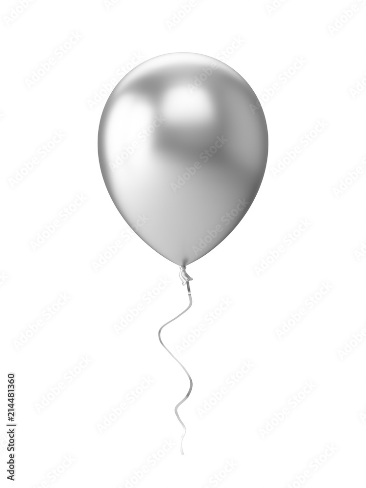 3D Rendering silver Balloon Isolated on white Background Stock ...