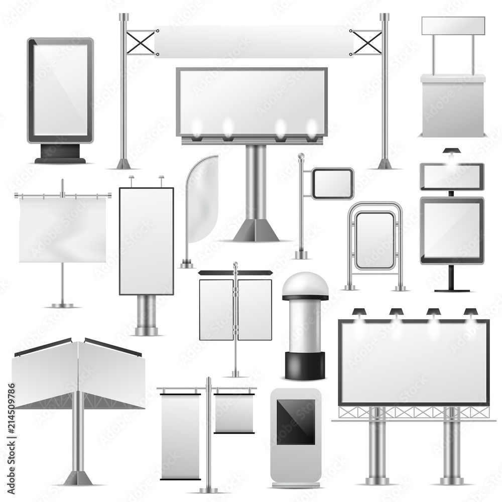 Blank advertising vector advertisement billboard template of advetiser ...