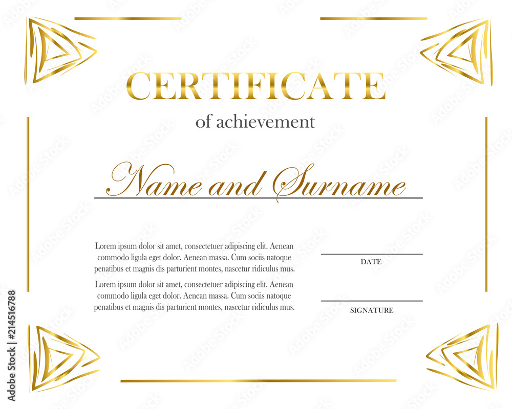 Creative certificate, diploma. Frame for diploma, certificate ...