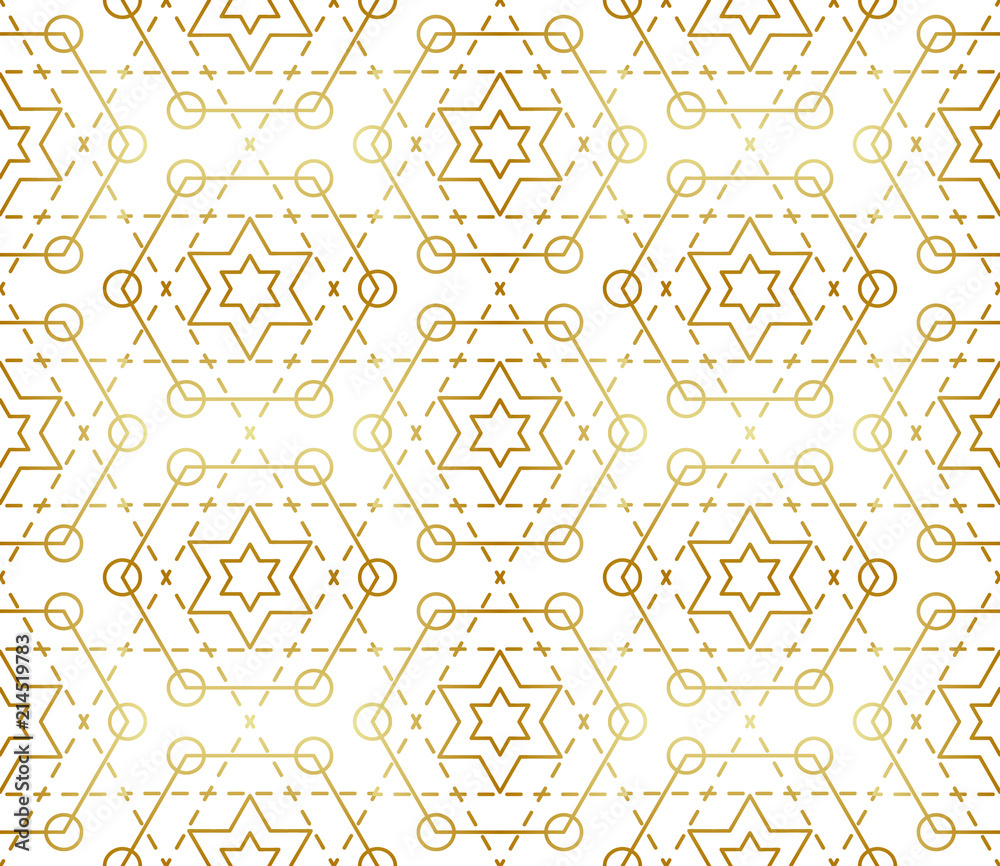 Gradient gold white seamless sacred geometry pattern. Golden sacral ...