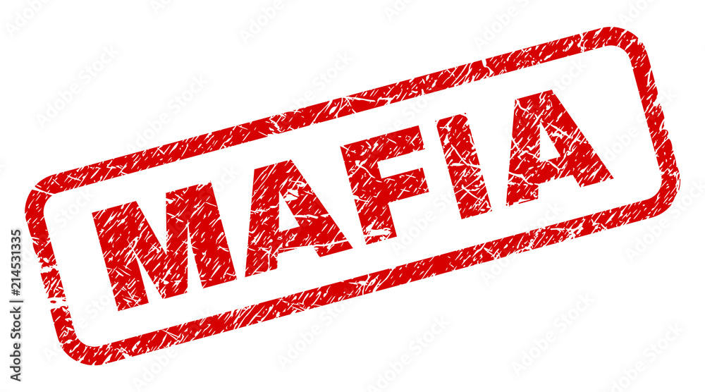 MAFIA stamp seal print with distress style. Red vector rubber print of ...