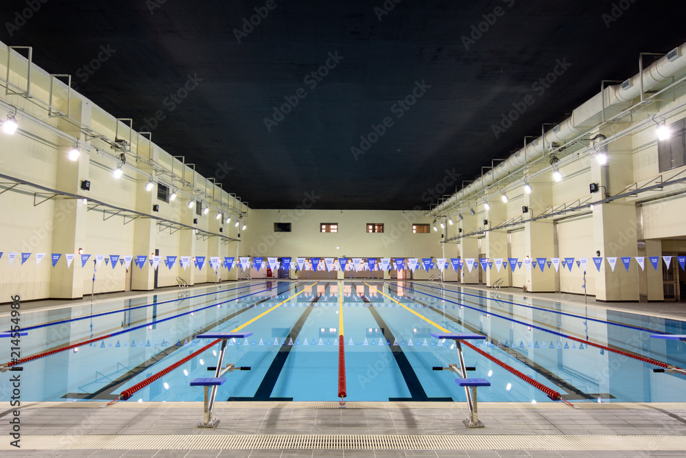 Taichung city, Taiwan,15th of Feb., 2018 : Brand new swimming pool with ...