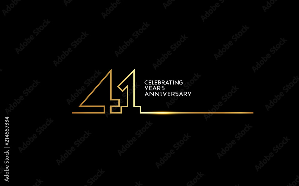 41 Years Anniversary logotype with golden colored font numbers made of ...