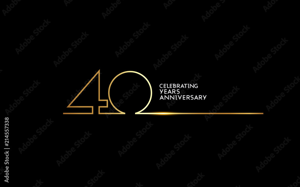 40 Years Anniversary logotype with golden colored font numbers made of ...