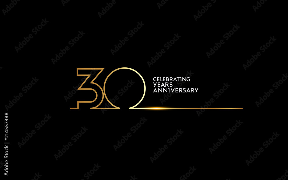 30 Years Anniversary logotype with golden colored font numbers made of ...