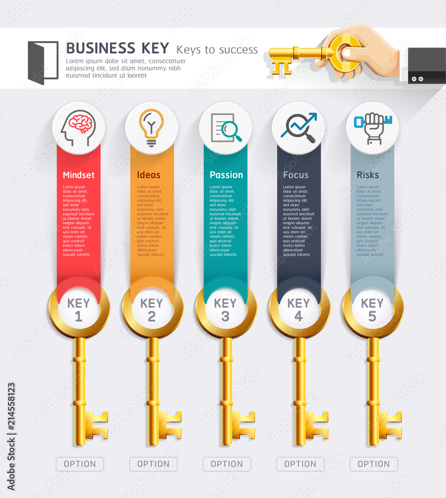 Business key concept infographics design template. Vector illustration ...