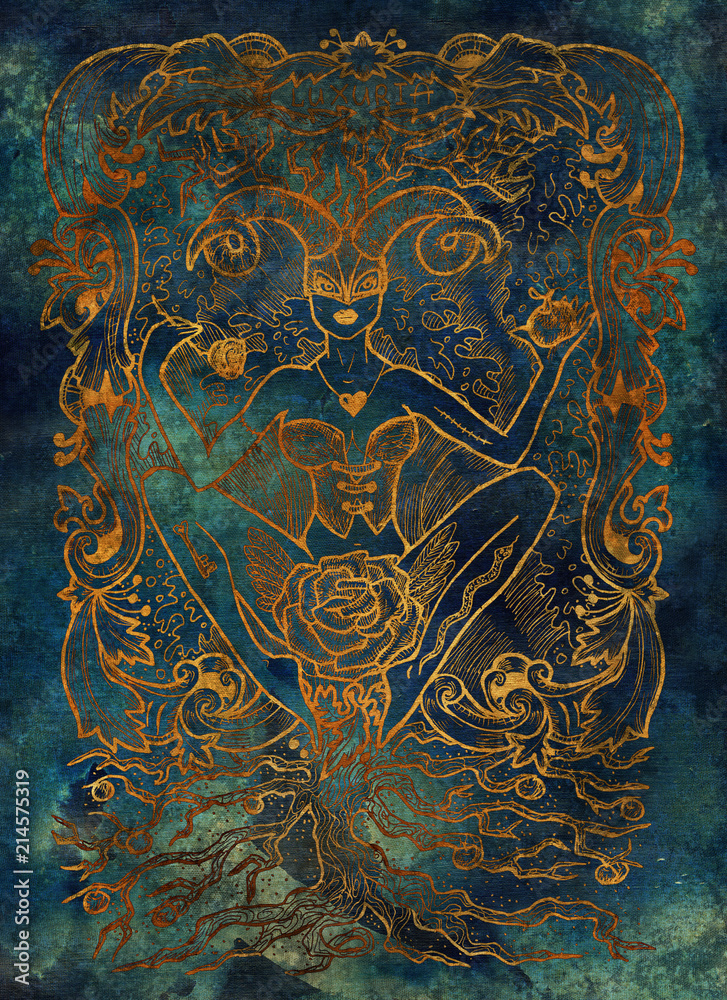 Lust. Latin word Luxuria means sexual desire. Seven deadly sins concept ...