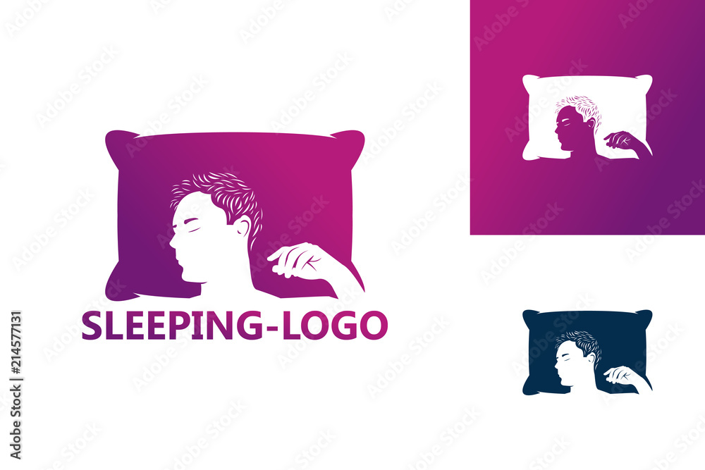 Sleeping Logo Template Design Vector, Emblem, Design Concept, Creative ...