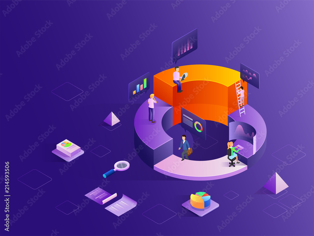 Business people with different growth stages, analytics analysis the ...