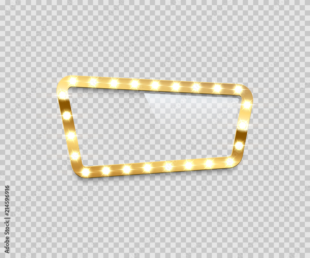 Bulb frame isolated on transparent background. Vector template. Stock ...