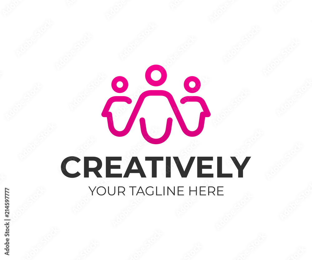 Group of people logo design. Creative people vector design. Happy ...