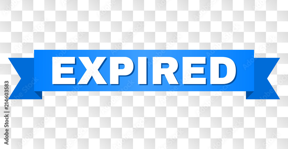 EXPIRED text on a ribbon. Designed with white title and blue tape ...
