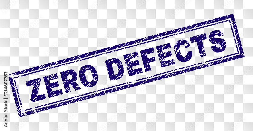 ZERO DEFECTS stamp seal print with grainy style and double framed ...