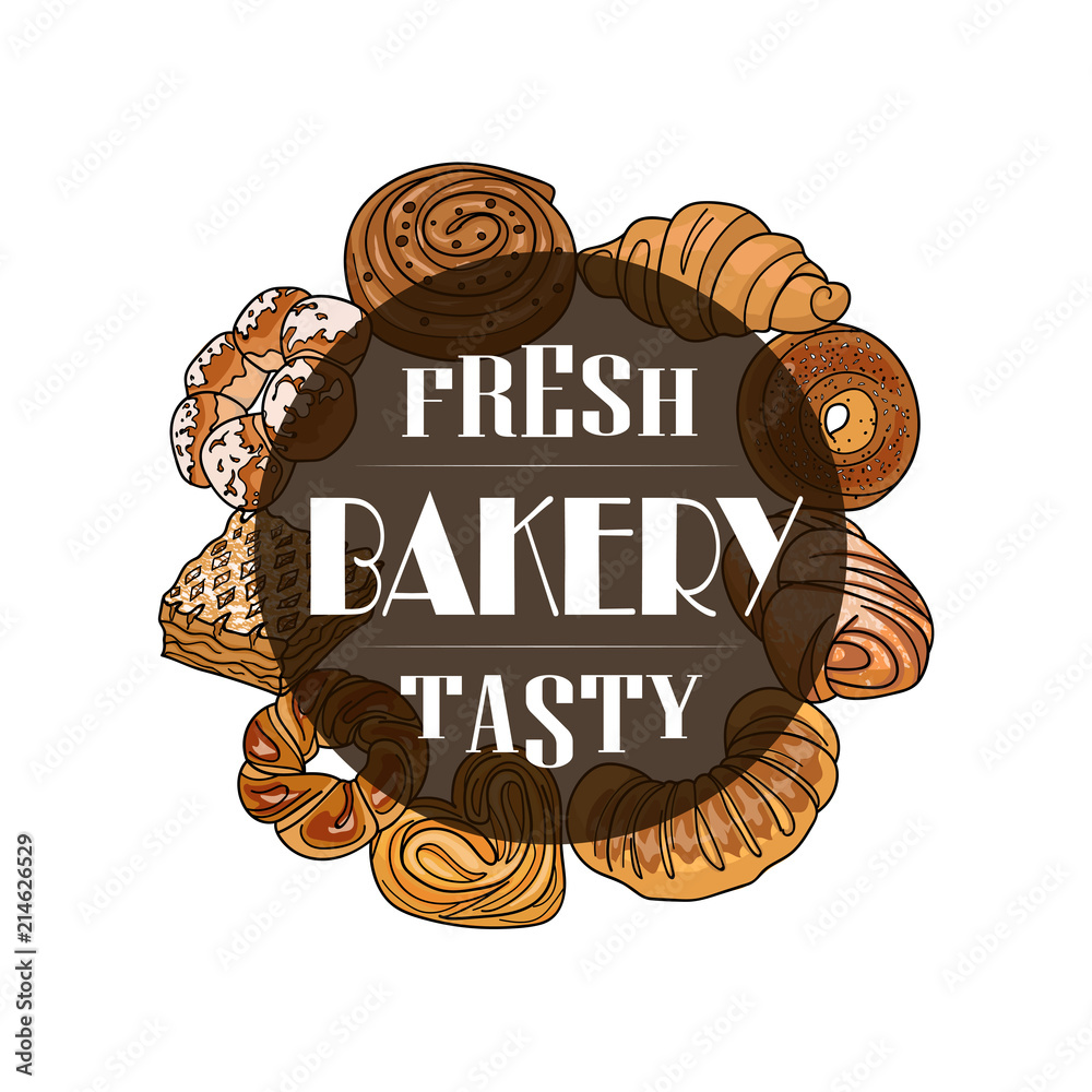 Decor for a shop or cafe with pastries, bread, baking. Bakery store ...