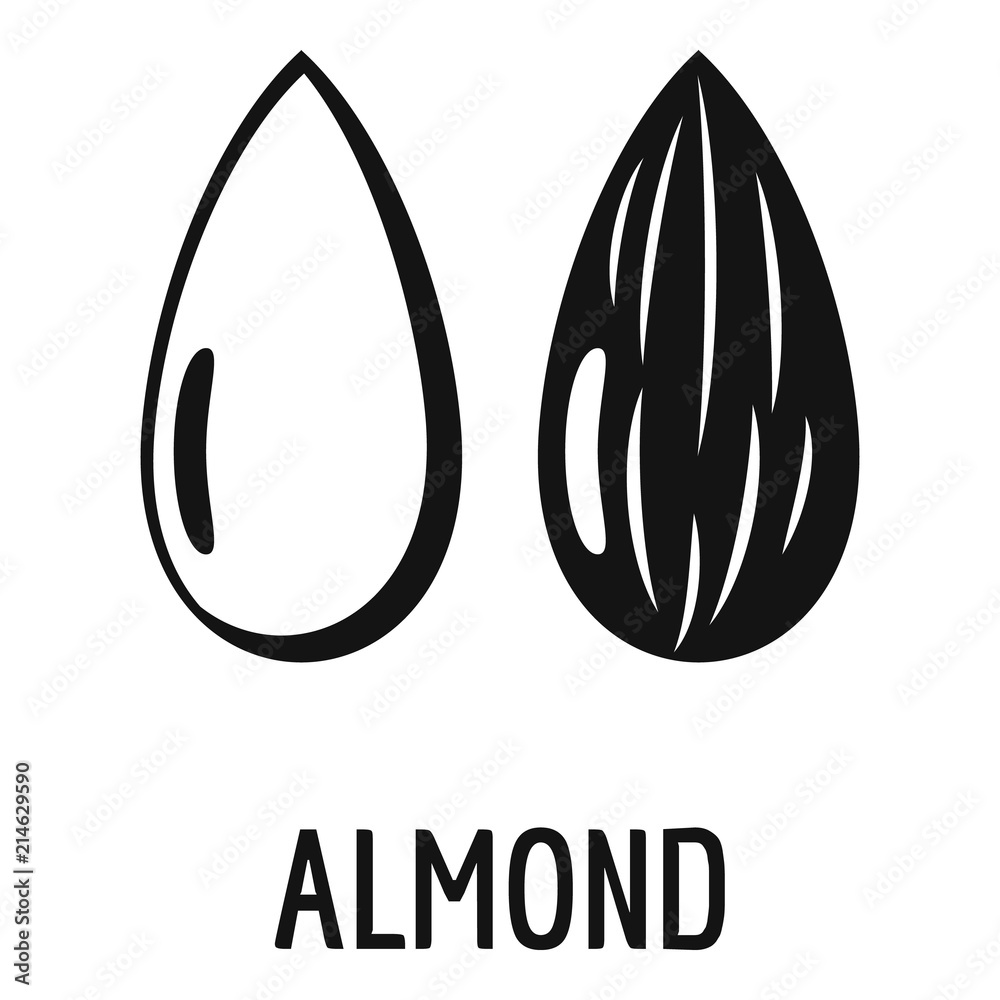 Almond icon. Simple illustration of almond vector icon for web design ...