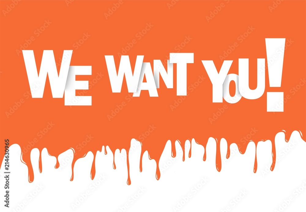 We want you. Vector Stock Vector | Adobe Stock