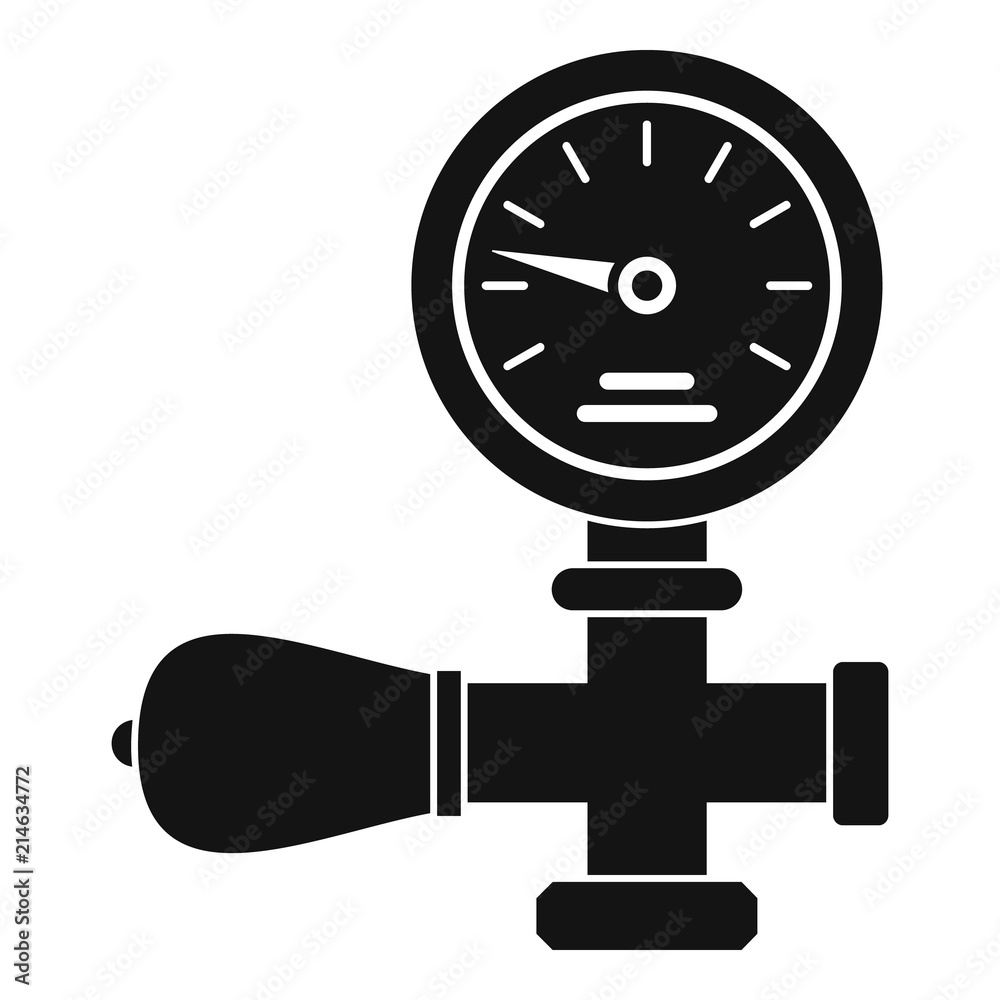 Welding gas pressure monitor icon. Simple illustration of welding gas ...