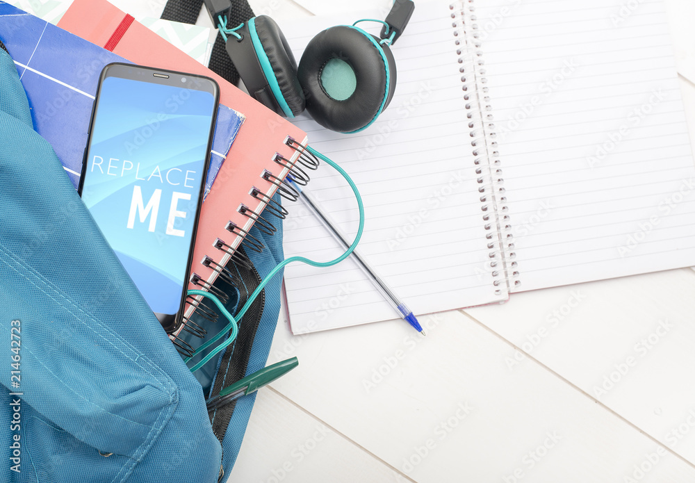 Smartphone in a Backpack Mockup Stock Template | Adobe Stock