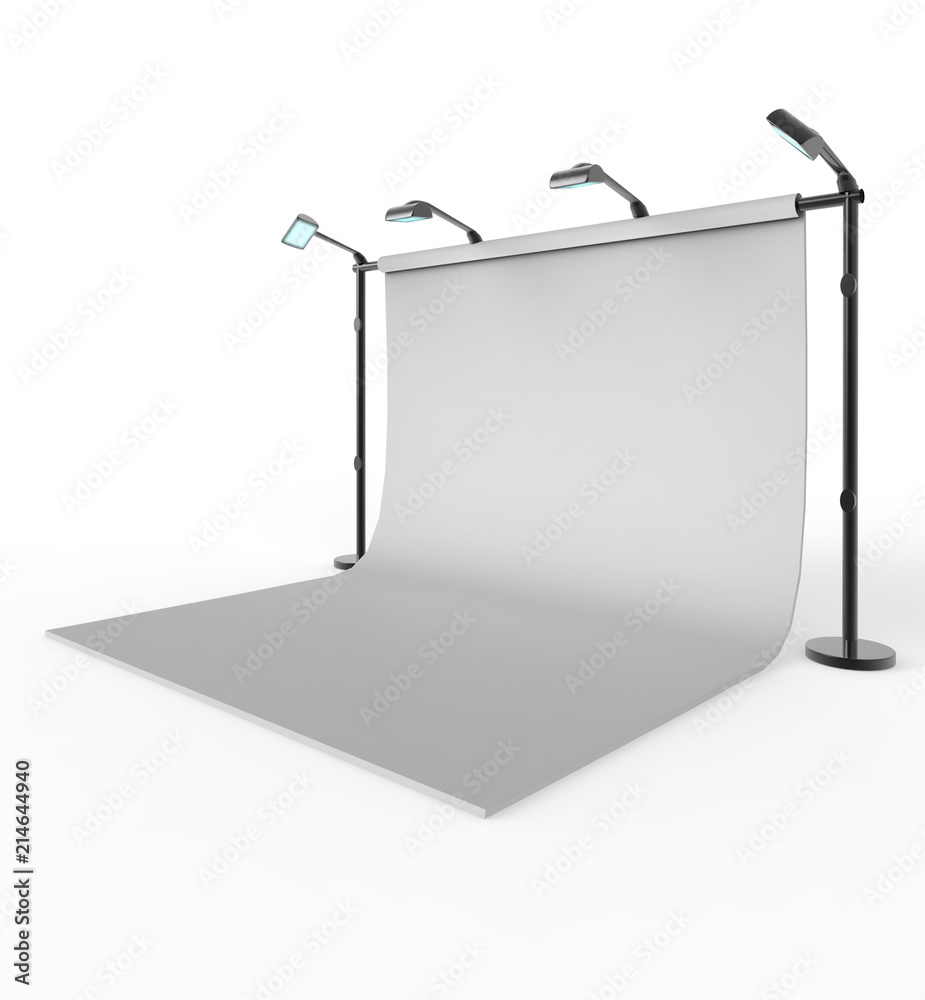 Realistic Photo Studio background on a white background . 3d ...