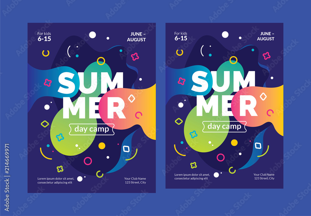 Colorful Abstract Poster Layout Stock Template | Adobe Stock